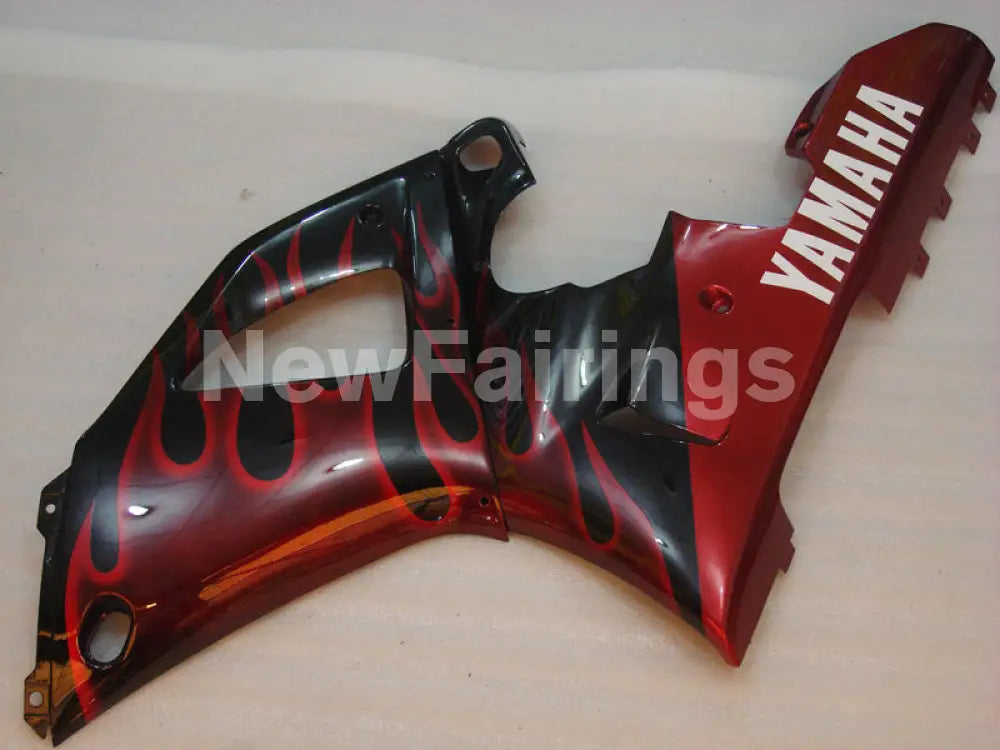 Heartfelt Black and Red Flame YZF-R1 Fairing Kit – NewFairings