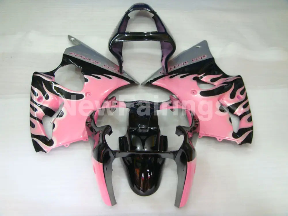 Pink and Black Flame Fairing Kit for Ninja ZX6R 00 02 – NewFairings