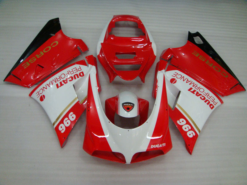 Red and White Black Ducati 996 Fairing Kit for Performance – NewFairings