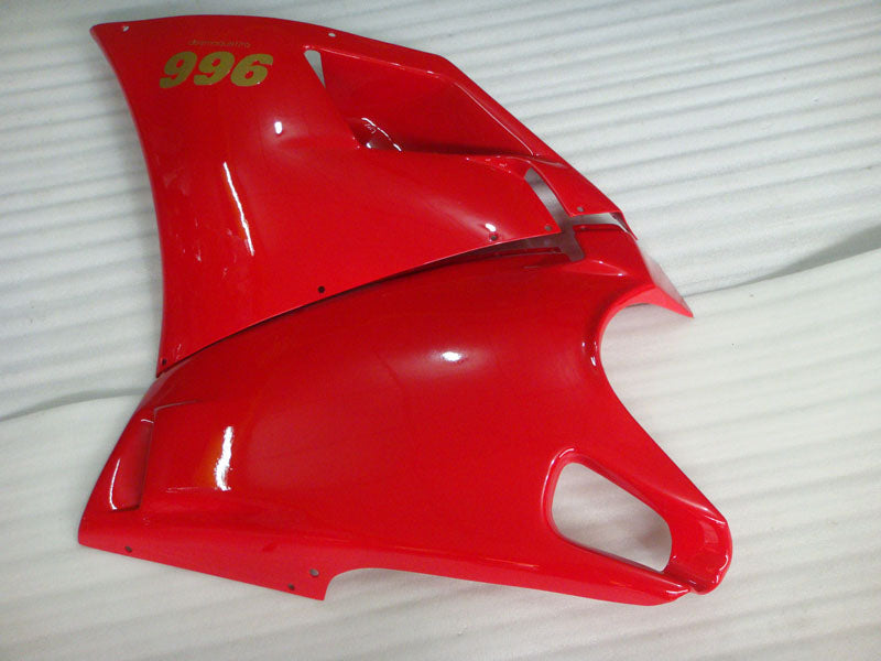 Red and White Factory Style - Ducati 996 96-02 Fairing Kit (Single Pas ...