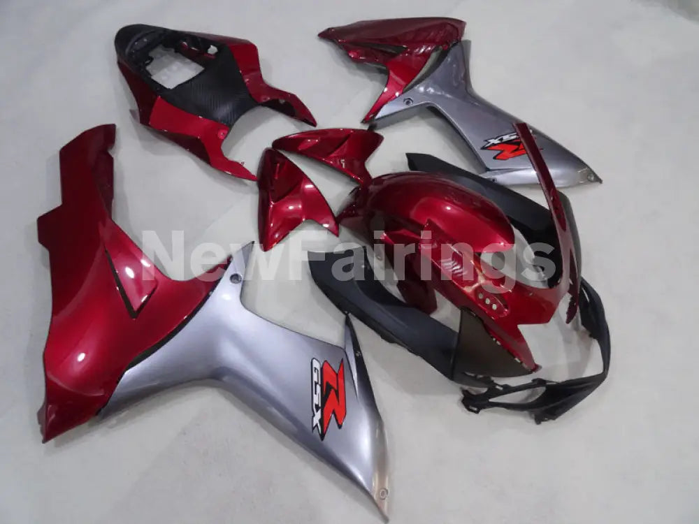 Wine Red and Silver GSX-R750 11-24 Fairing Kit | Front Upper Nose, Body ...