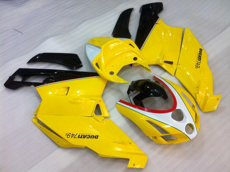 Yellow and Black White Factory Style - Ducati 749 – NewFairing