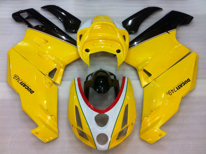 Yellow and Black White Factory Style - Ducati 749 – NewFairing